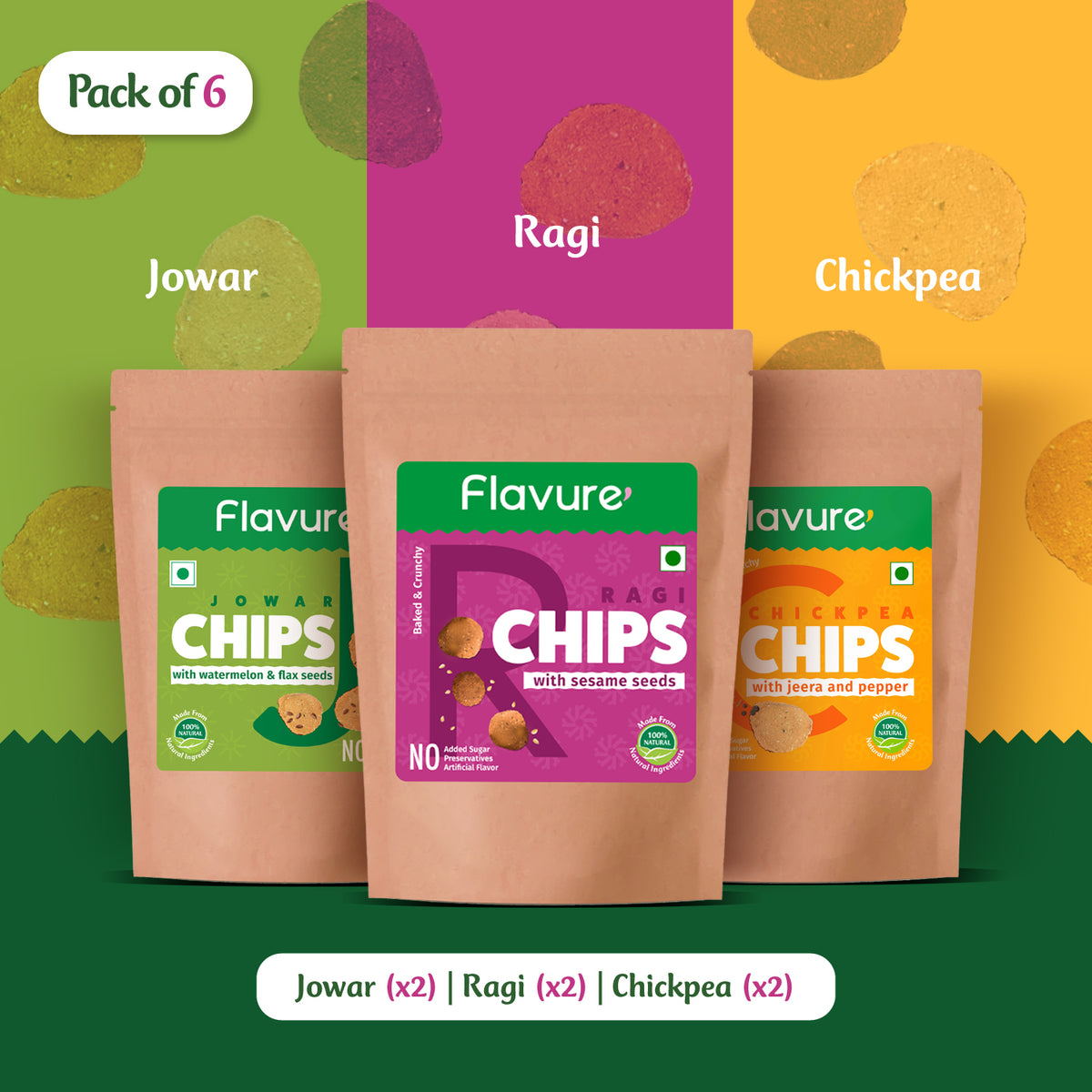 Flavure Baked Chips Combo of 6 | Flavure